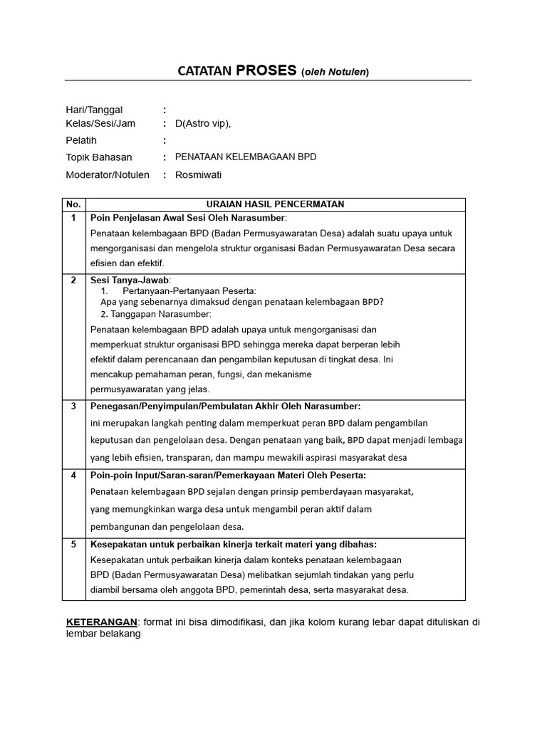 Penataan Kelembagaan BPD 2 | PDF