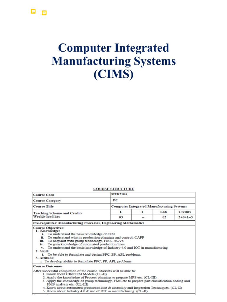 CIMS Unit 1 | PDF