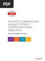 CompTIA CySA cs0 003+objectives | PDF | Security | Computer Security