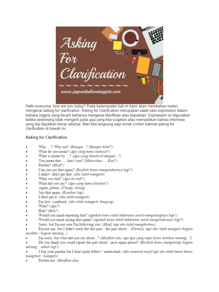 Asking For Clarification | PDF