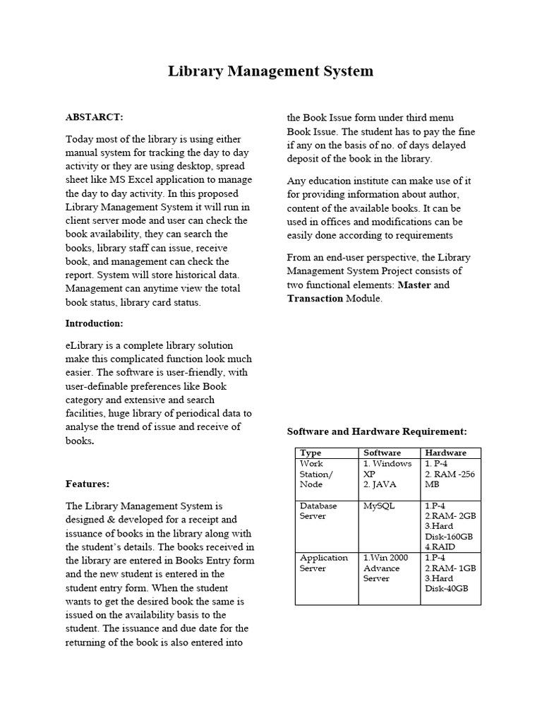 Library Management System Pdf Library Computing My Sql