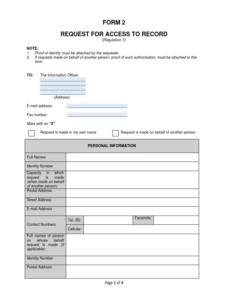 InfoRegSA PAIA Form02 Reg7 | PDF | Fax | Computing