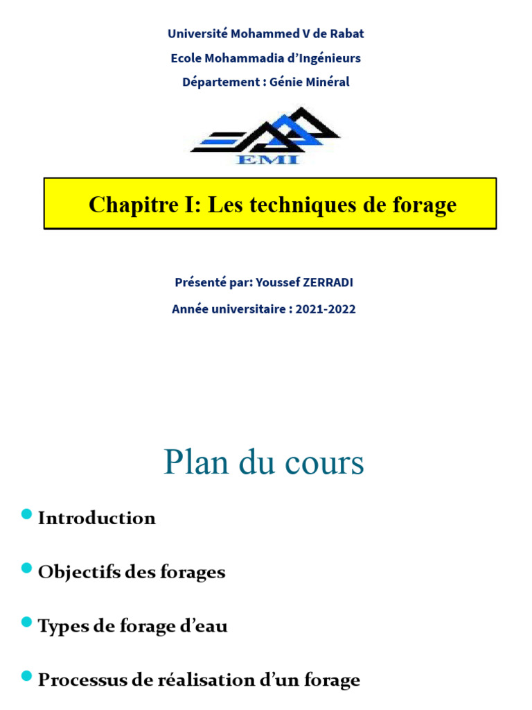 CH1 - Techniques de Forage | PDF