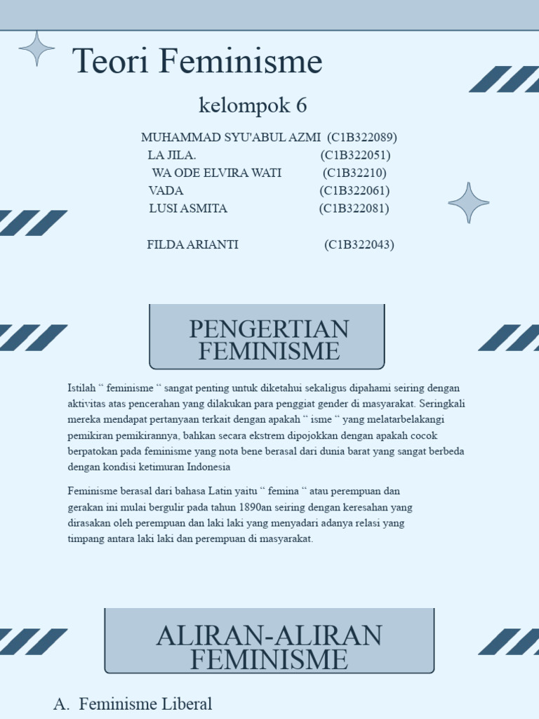 Teori Feminisme Kelompok 6 | PDF | Ilmu Sosial | Fiksi Umum
