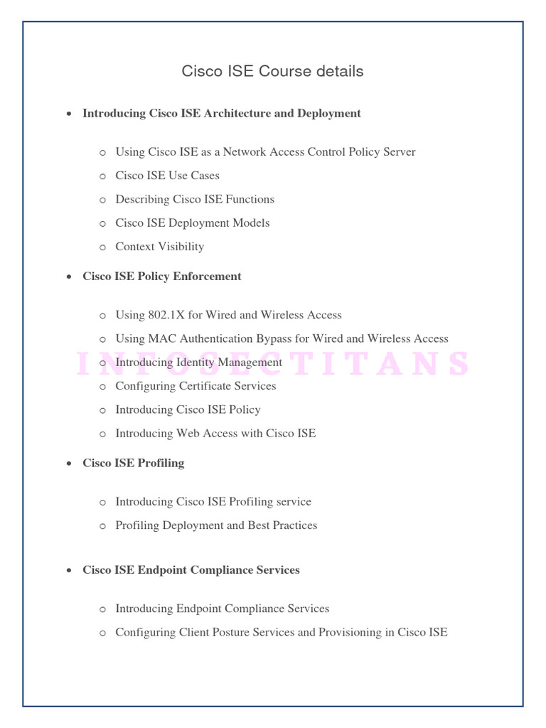 CISCO-ISE Syllabus | PDF
