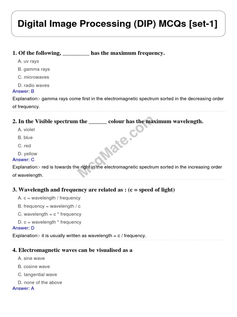 312 DIP Mcqs Set | PDF