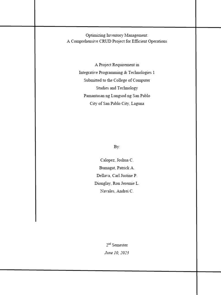 Inventory Management System | PDF