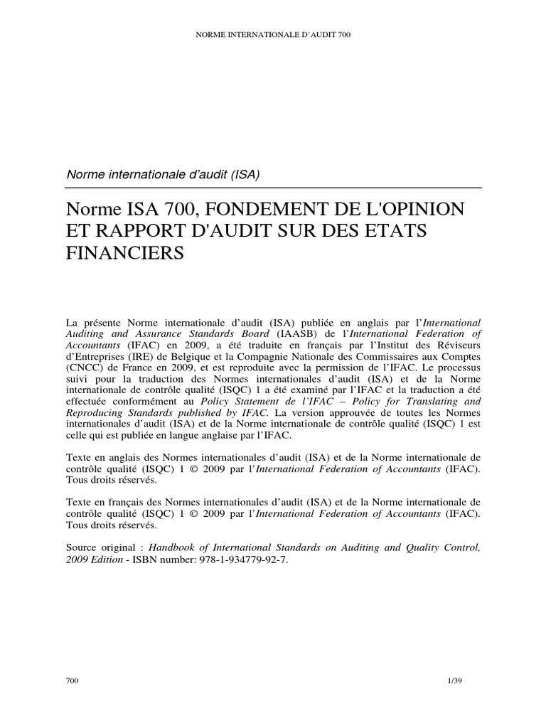 Isa 700 Pdf