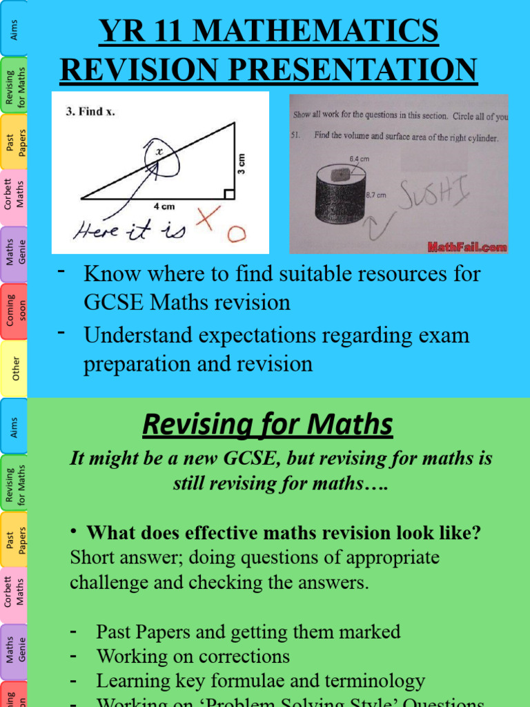 Year 11 Revision Support Evening 2019 Maths | PDF | Mathematics | Cognition