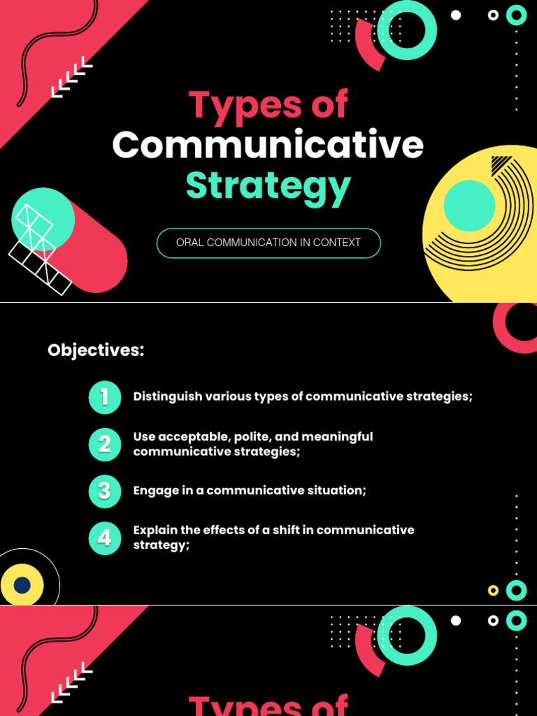 Types of Communicative Strategy | PDF