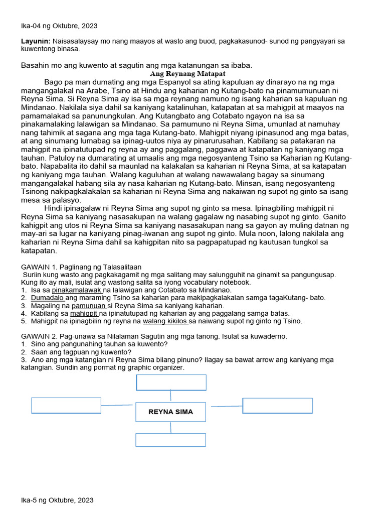 Activity Filipino 7 | PDF