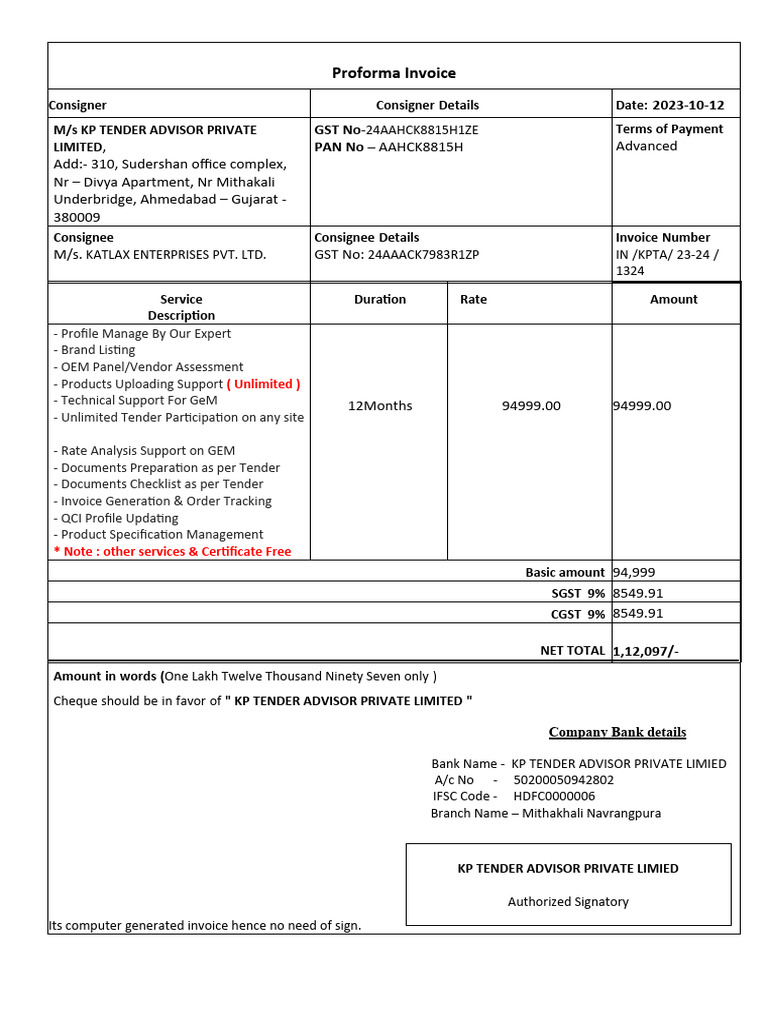 Ortech Engineering services-INVOICE | PDF | Invoice