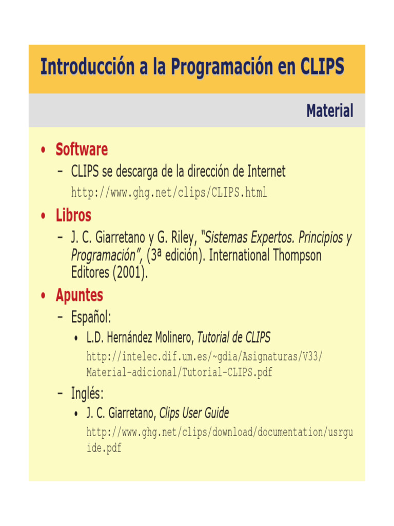 Introduccion A Clips Parte1 | PDF