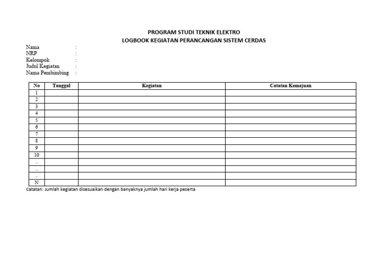 Template Logbook | PDF