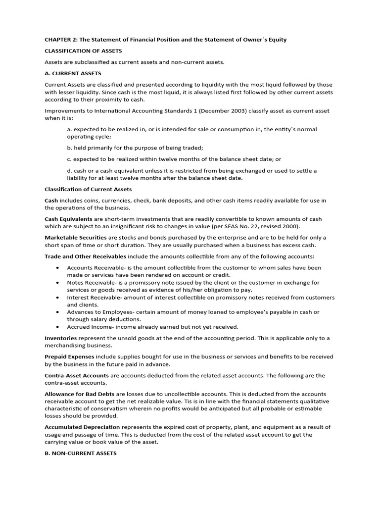 Grade 12 1st Quarter Fabm 2. Statement of Financial Position | PDF