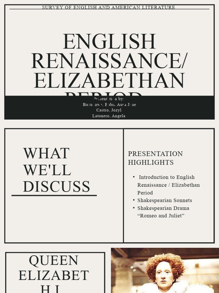 Elizabethan Era: Language and Literature | PDF | English Language | Sonnets