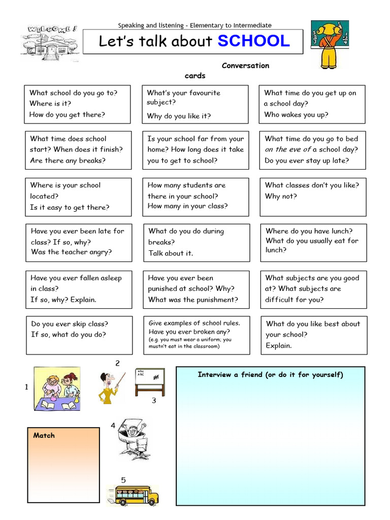 Lets Talk About School Activities | PDF