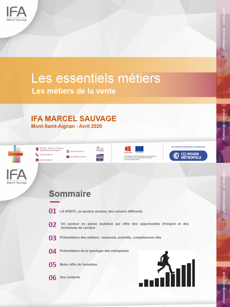 Ifa Marcel Sauvage Support de Presentation PPT 2020 Les Metiers Du de ...