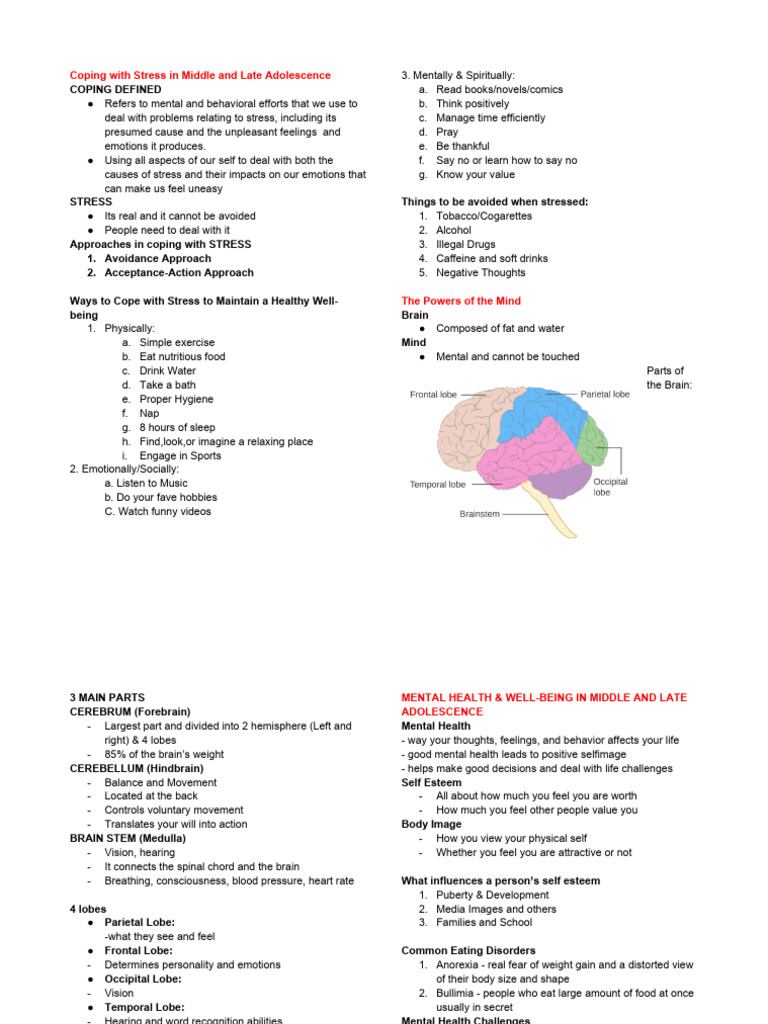 Perdev Q2 Reviewer | PDF | Mental Disorder | Stress (Biology)