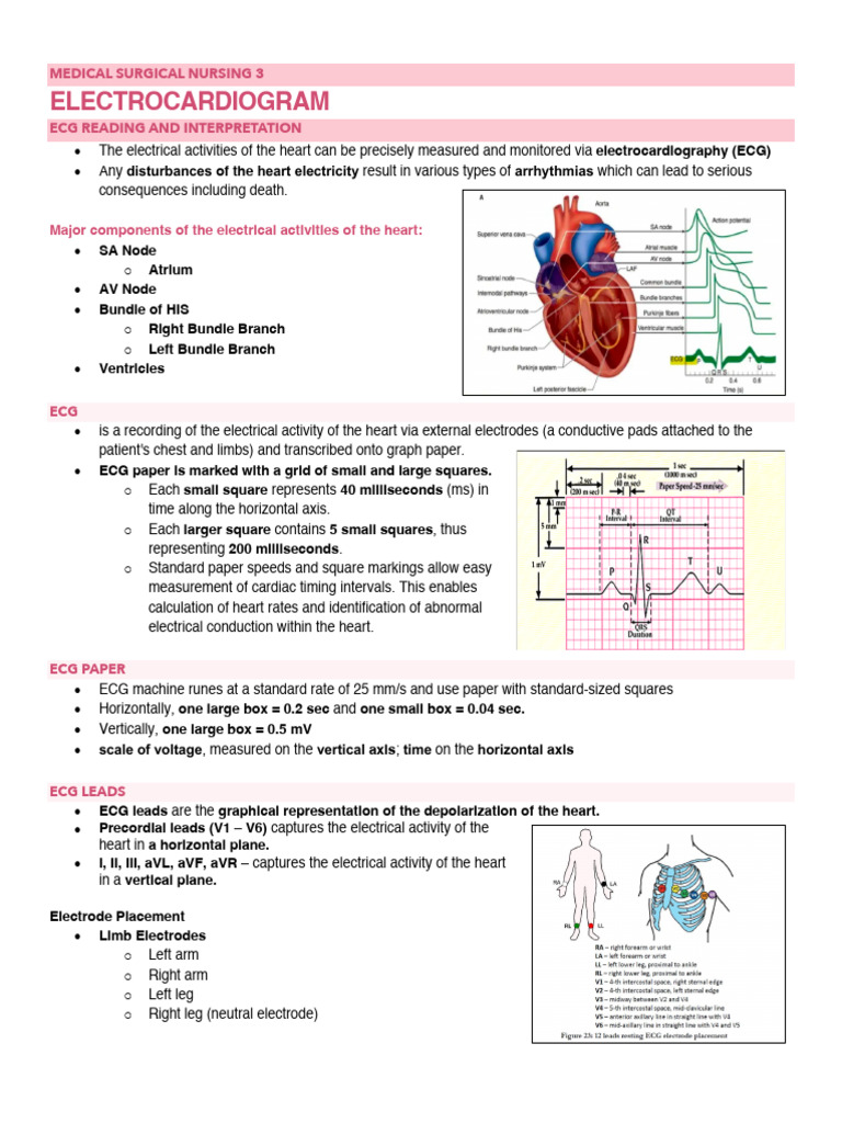Electrocardiogram: Medical Surgical Nursing 3 Ecg Reading and ...