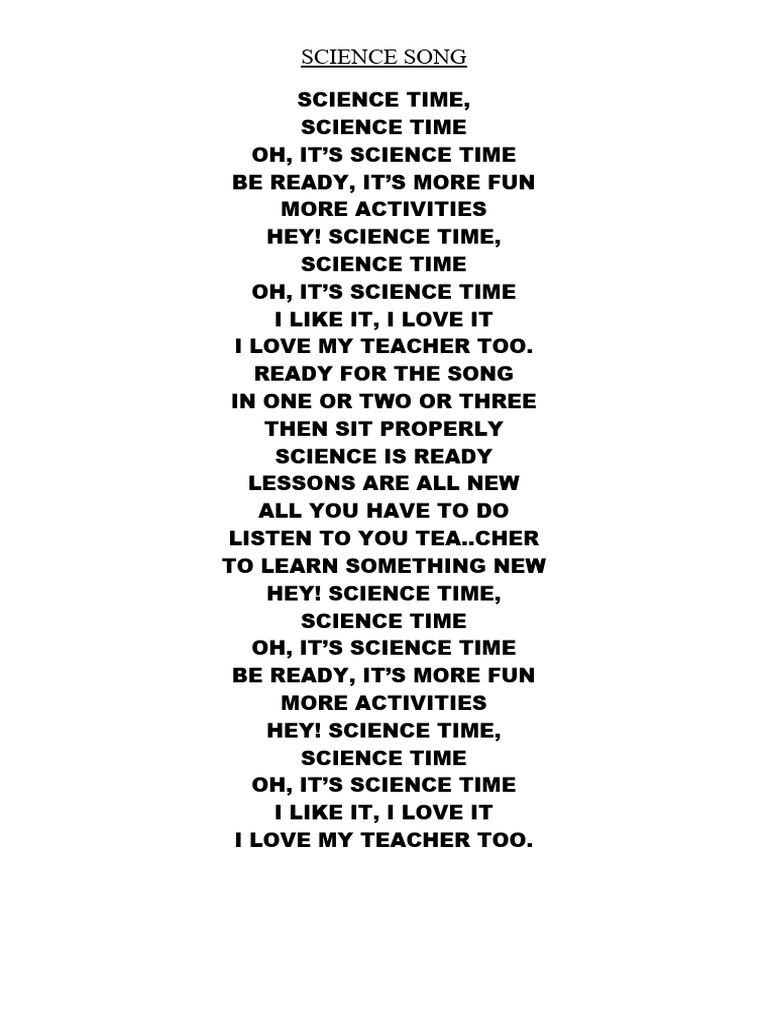 Science Song Pdf