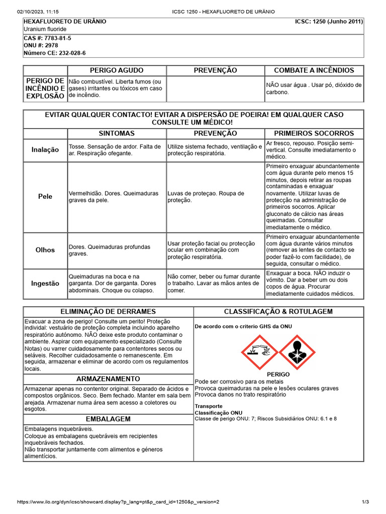 Hexafluoreto de Urânio | PDF