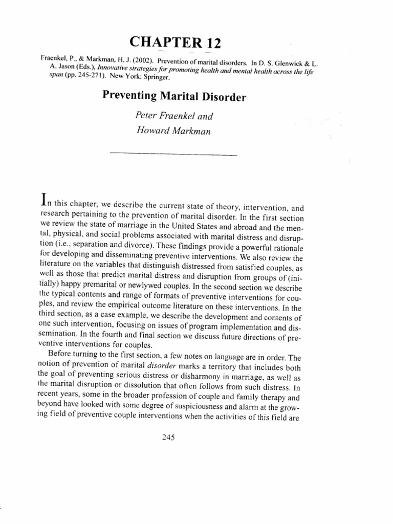 Preventing Marital Disorder | PDF | Divorce | Marriage