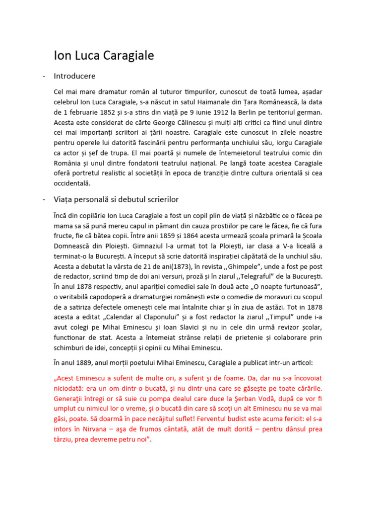 Ion Luca Caragiale | PDF