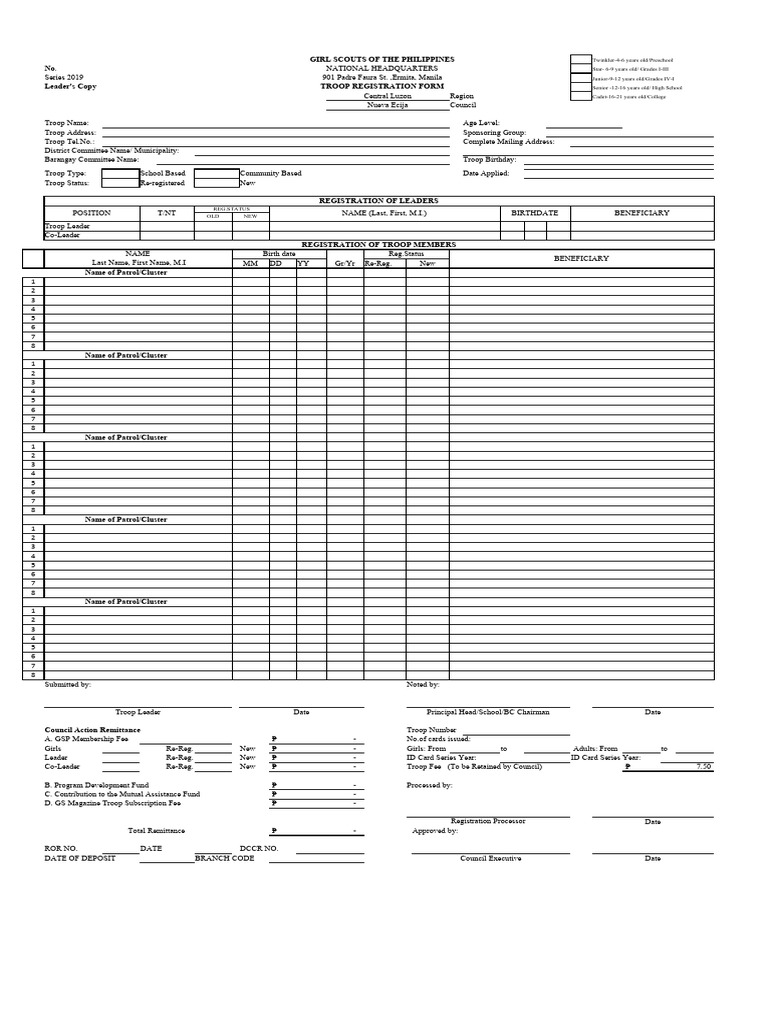GSP Registration Form | PDF
