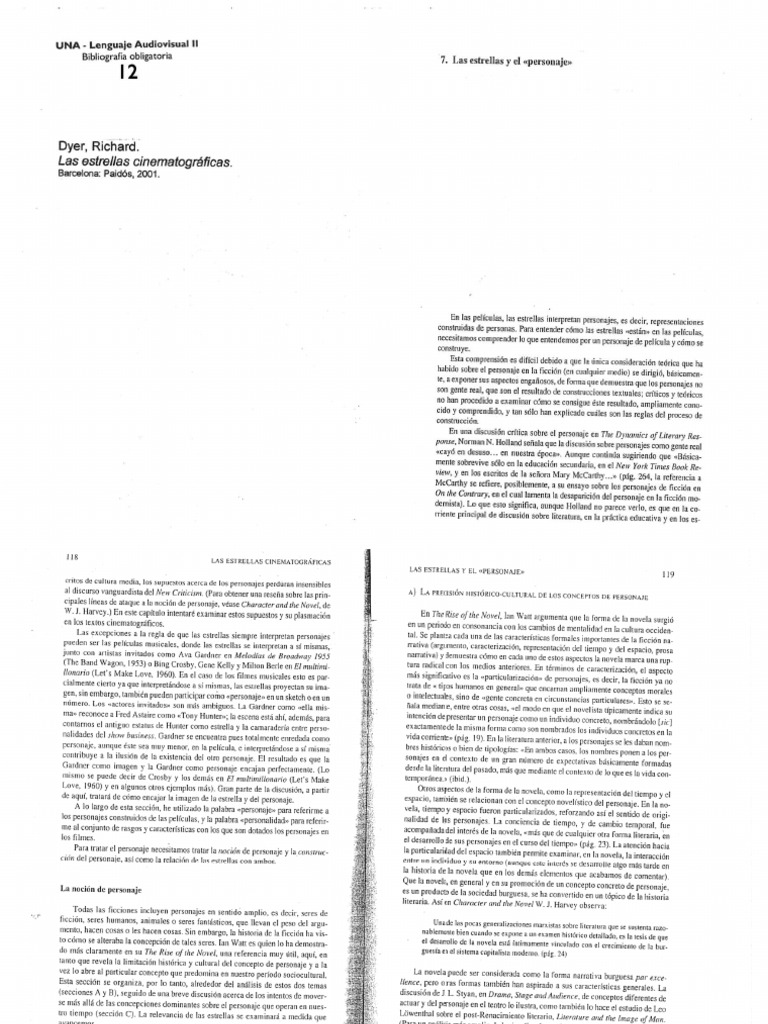 LAV II 12 - DYER - Las Estrellas y El Personaje | PDF