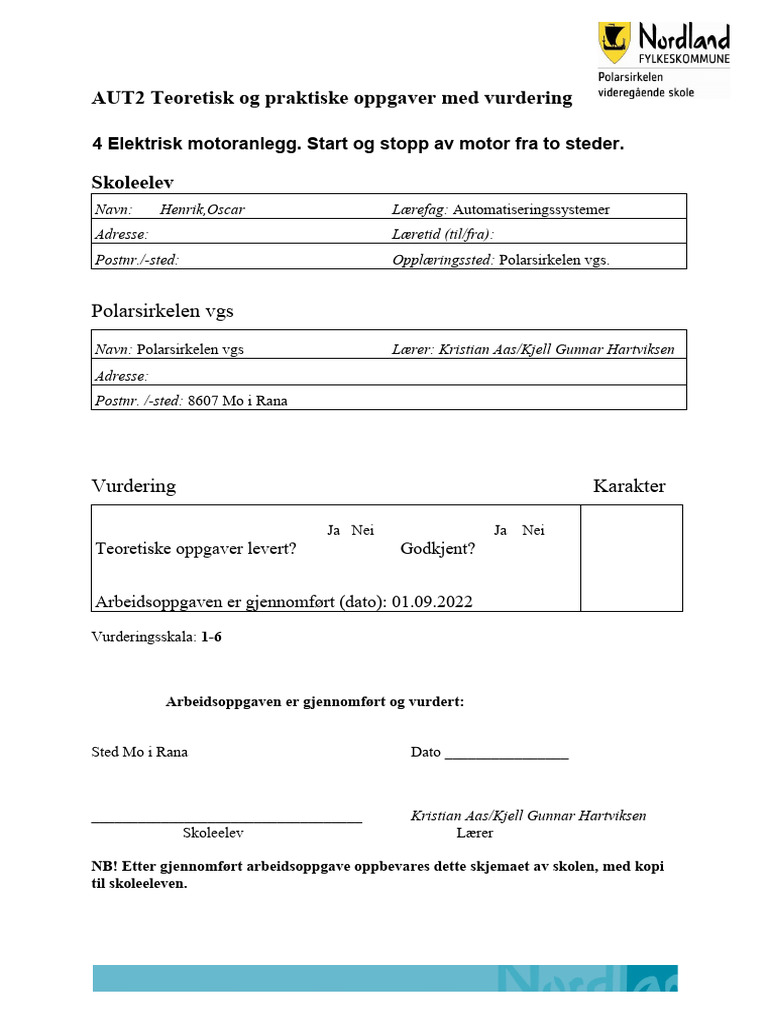 AUT2 Start Og Stopp Fra 2 Steder | PDF