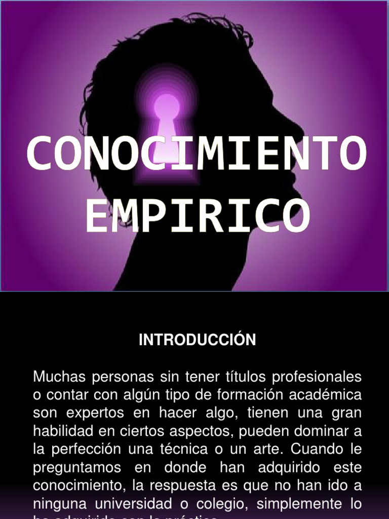 Conocimiento Empirico | PDF | Evidencia empírica | Empirismo