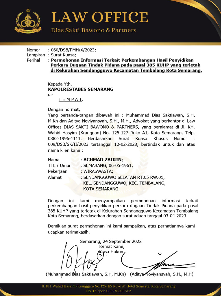 Permohonan SP2HP | PDF | Hukum