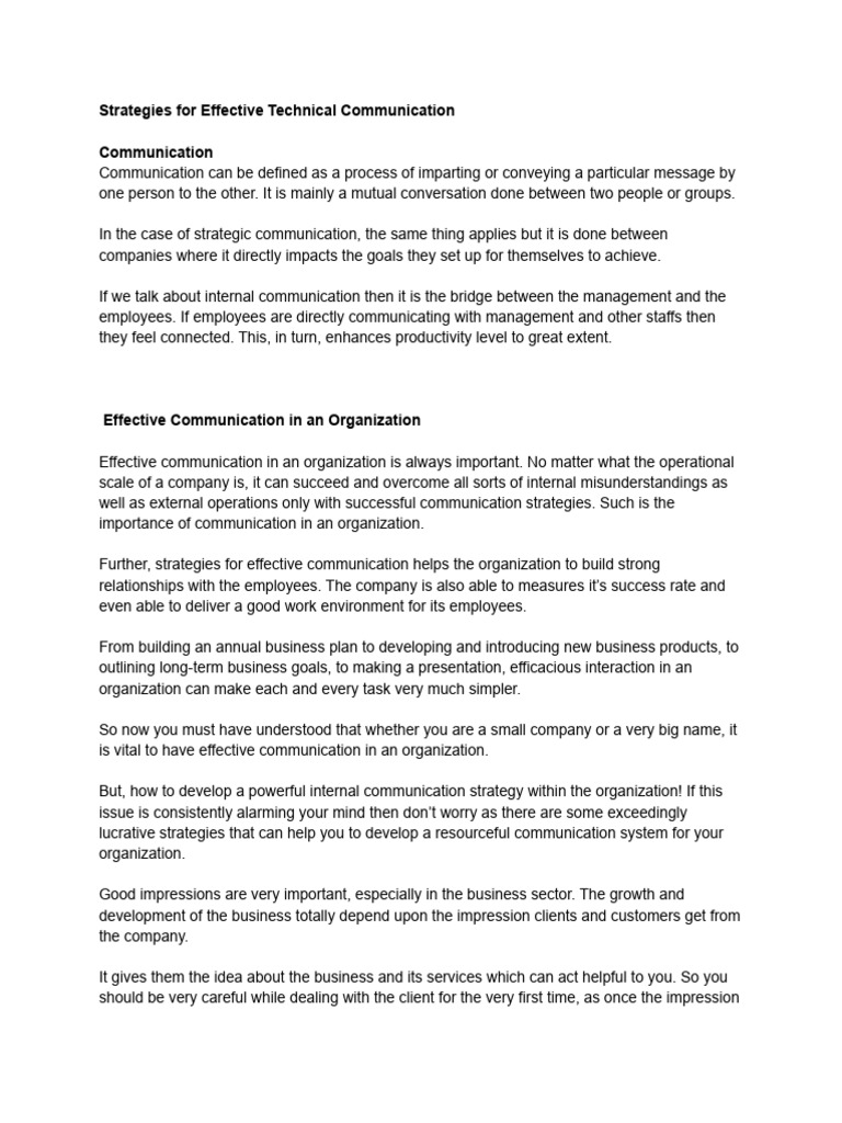 Strategies of Technical Communication | PDF