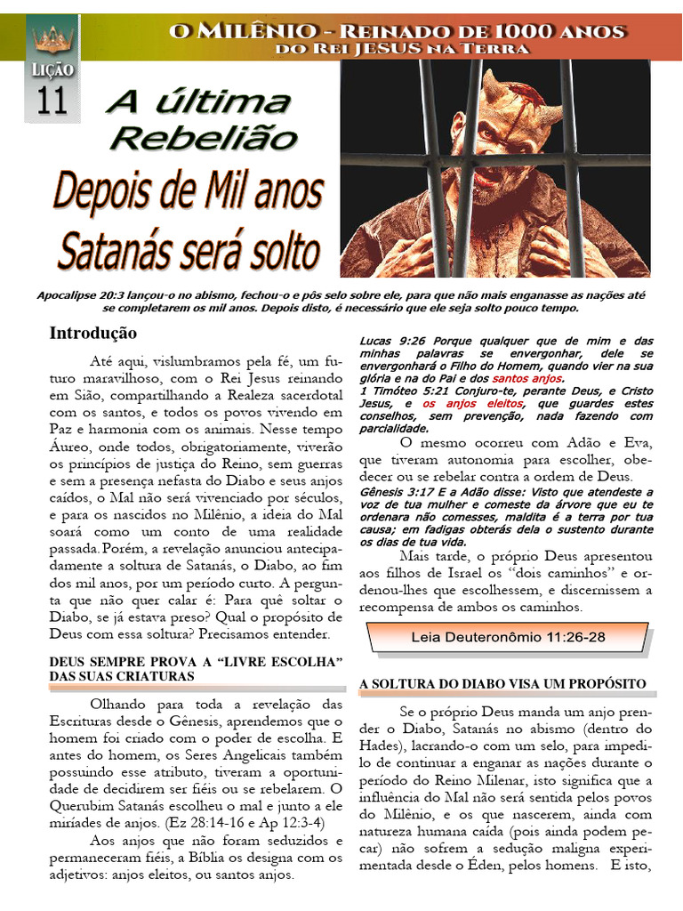 2TRI - Lição 11 - A ùltima Rebelião - Depois de Mi_220928_133316 | PDF