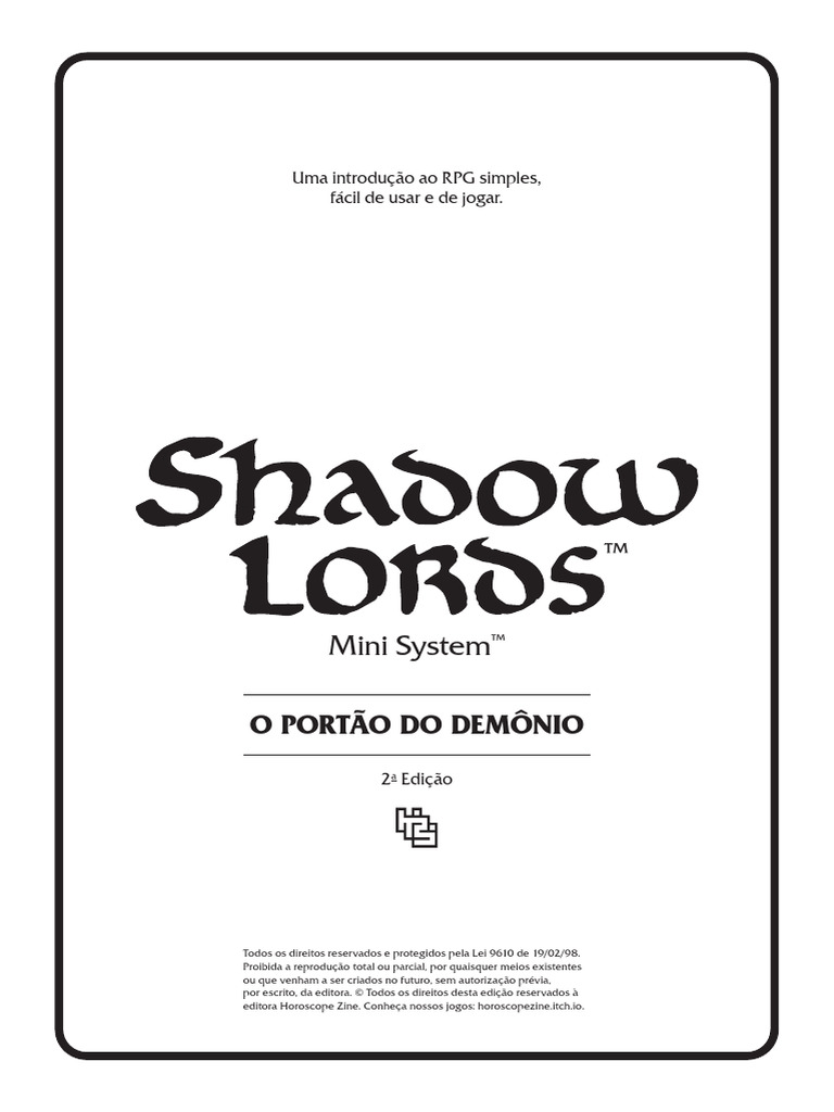 Shadowlords - Mini System - O Pontão Do Demonio | PDF