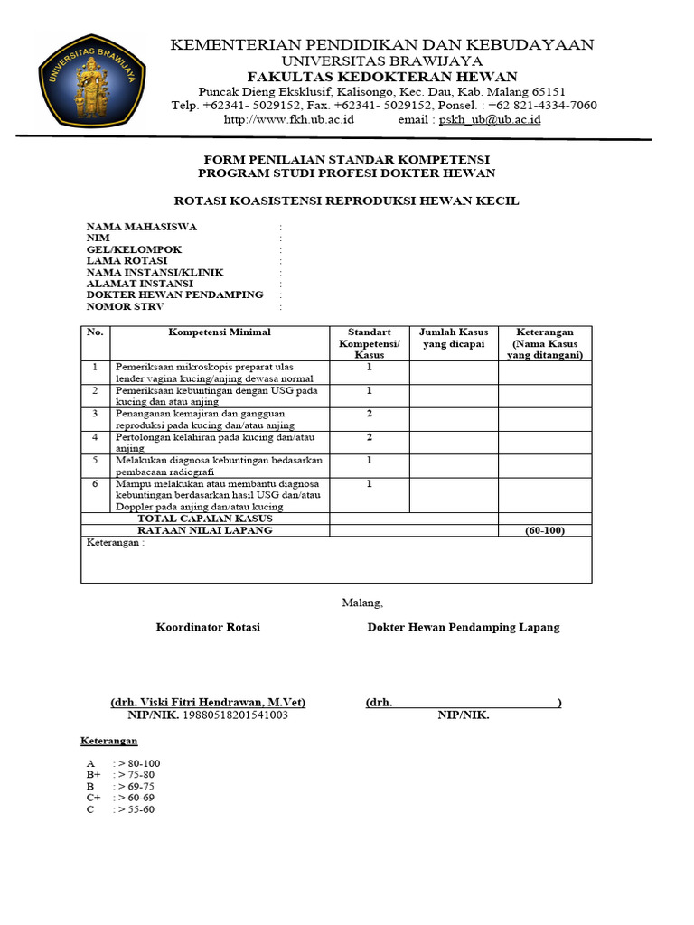 Form - Nilai - Repro - Kecil Dan Lab | PDF