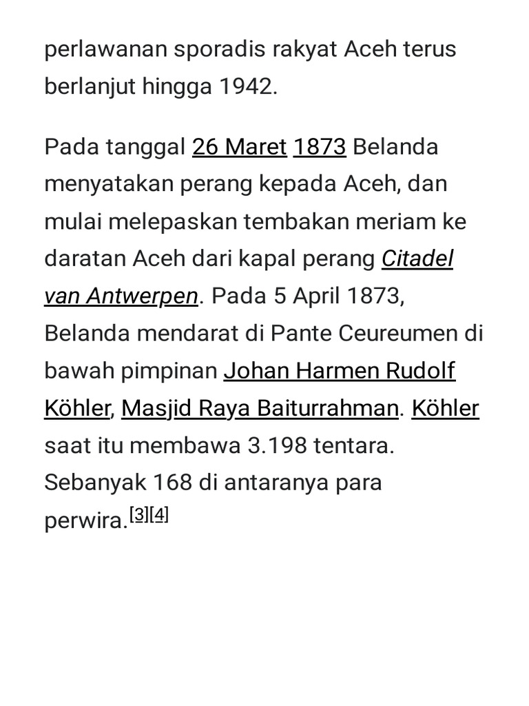 Perang Aceh - Wikipedia Bahasa Indonesia, Ensiklopedia Bebas | PDF