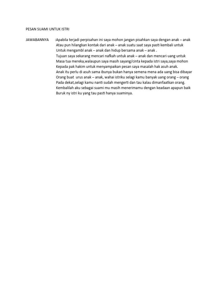 Pesan Suami Untuk Istri | PDF | Gaya Hidup