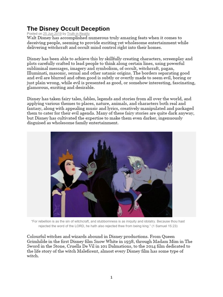 The Disney Occult Deception | PDF