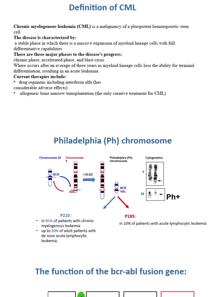 Chronic Myelogenous Leukemia (CML) Is A Malignancy of A Pluripotent Hematopoietic Stem The ...