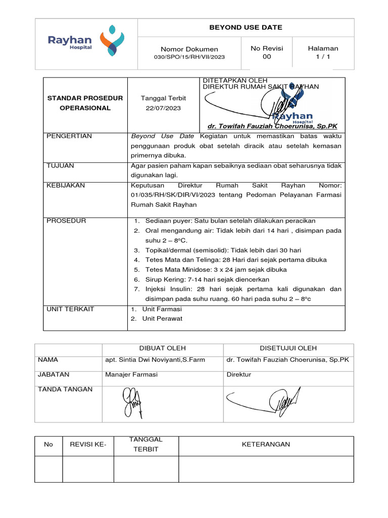 Panduan Beyond Use Date Obat | PDF | Kesehatan Holistik | Sains ...