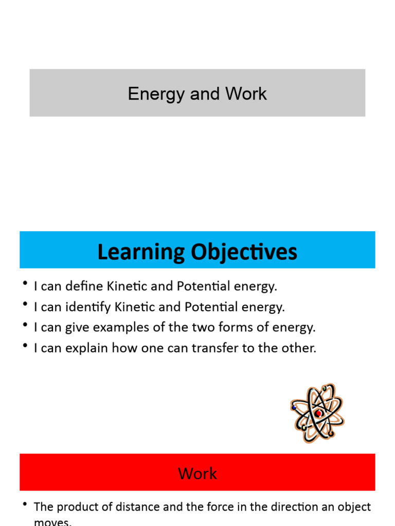 KE Energy and PE Energy Powerpoint No Equations Manipulated | PDF ...