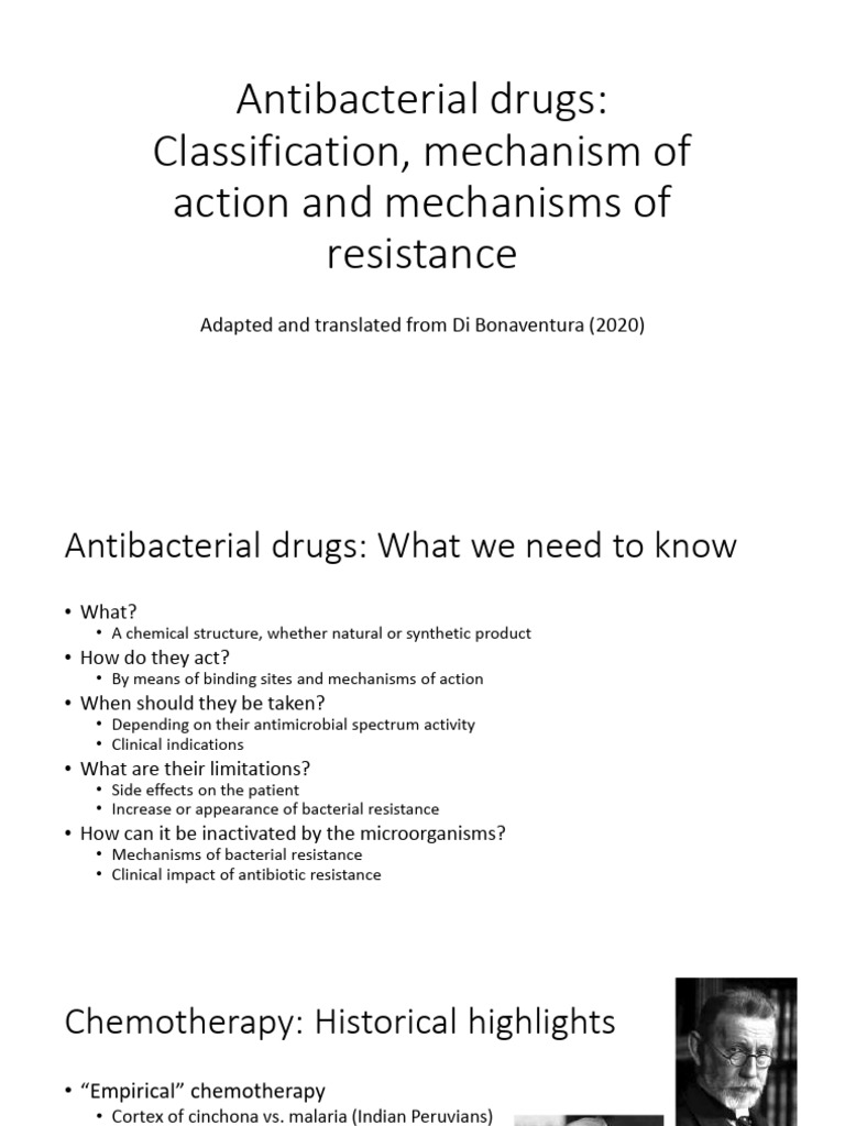 Antibacterial Drugs: Types & Mechanisms | PDF