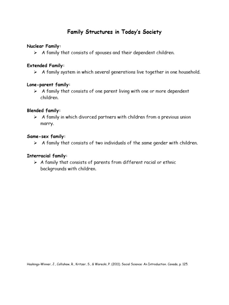 Modern Family Structures Explained | PDF