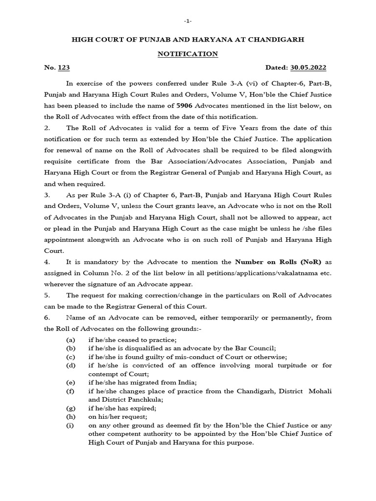 Notification 30052022 | PDF