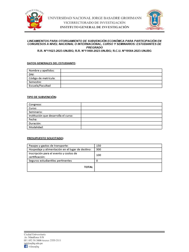 Formato de Subvención | PDF Formato de Subvención | PDF
