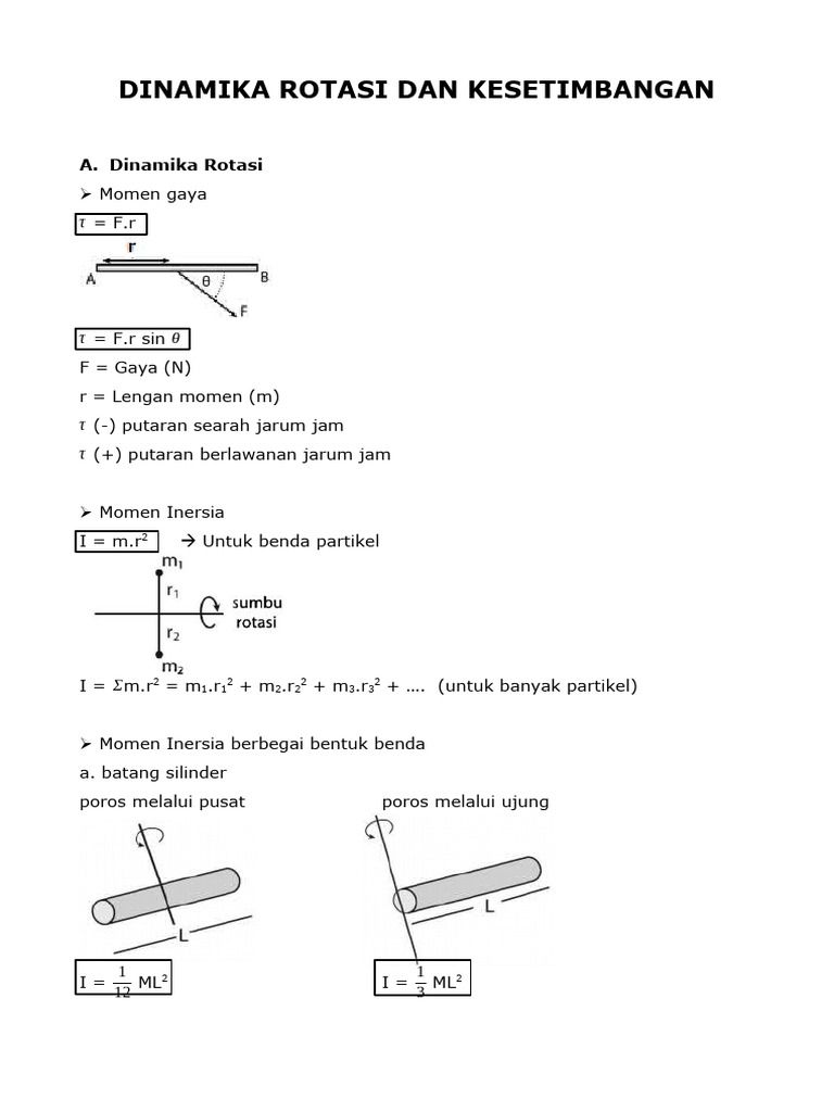 Dinamika Rotasi dan Kesetimbangan Fisika | PDF | Metode & Bahan Ajar