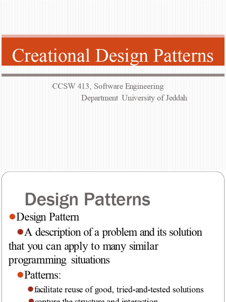 Ch03 Creationaldesignpatterns 1 Pdf Class Computer Programming Method Computer Programming