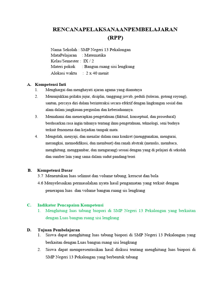 Rpp Matematika Konservasi Air Pdf